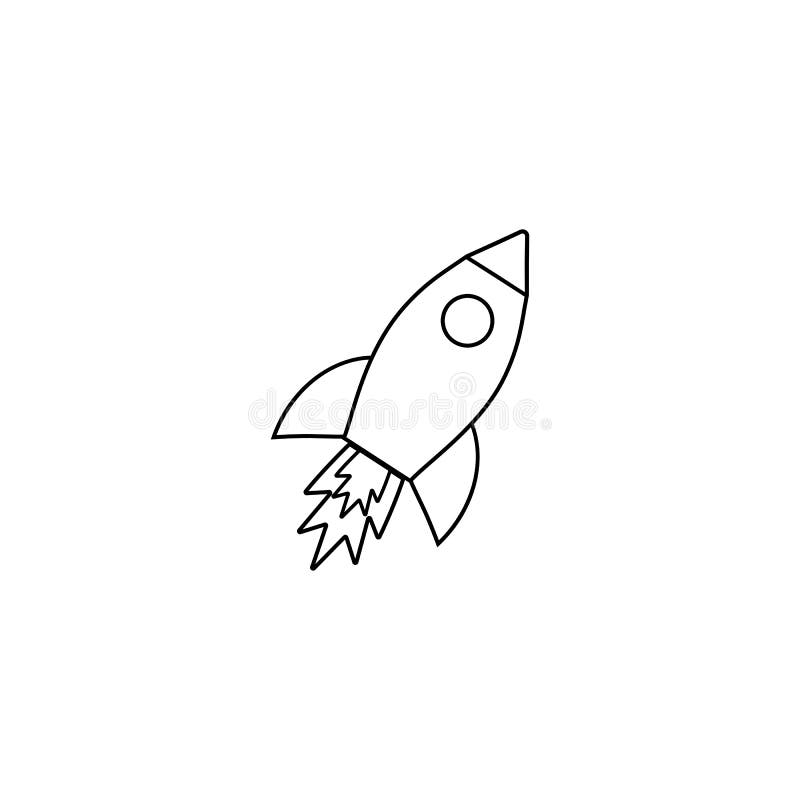 Rocket Icon Flat. Illustration Isolated on White Background. Vector ...
