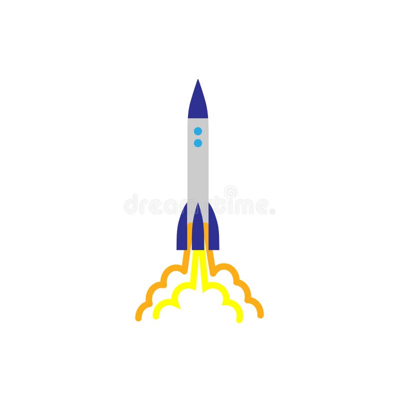 Rocket Icon Flat. Illustration Isolated on White Background. Vector ...