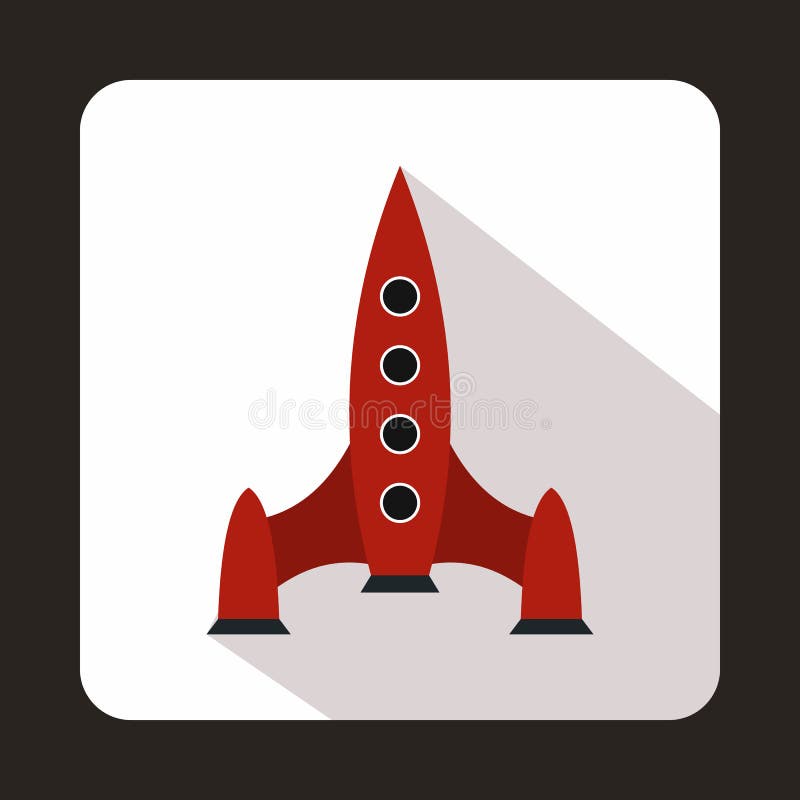 Rocket icon, flat style stock vector. Illustration of icon - 81304682