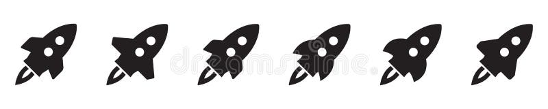 Rocket Icon. Flying Rocket Icons Set Stock Vector - Illustration of ...