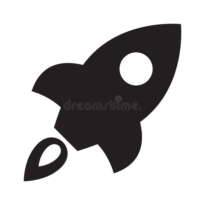 Rocket Icon. Flying Rocket Icon Stock Vector - Illustration of sign ...