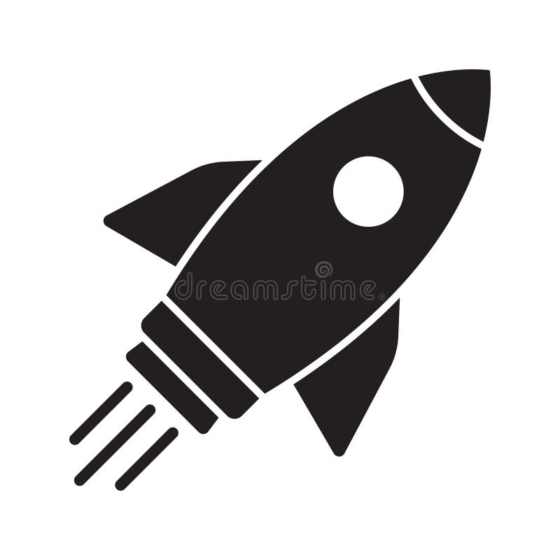 Rocket Icon. Flying Rocket Icon. Stock Vector - Illustration of launch ...