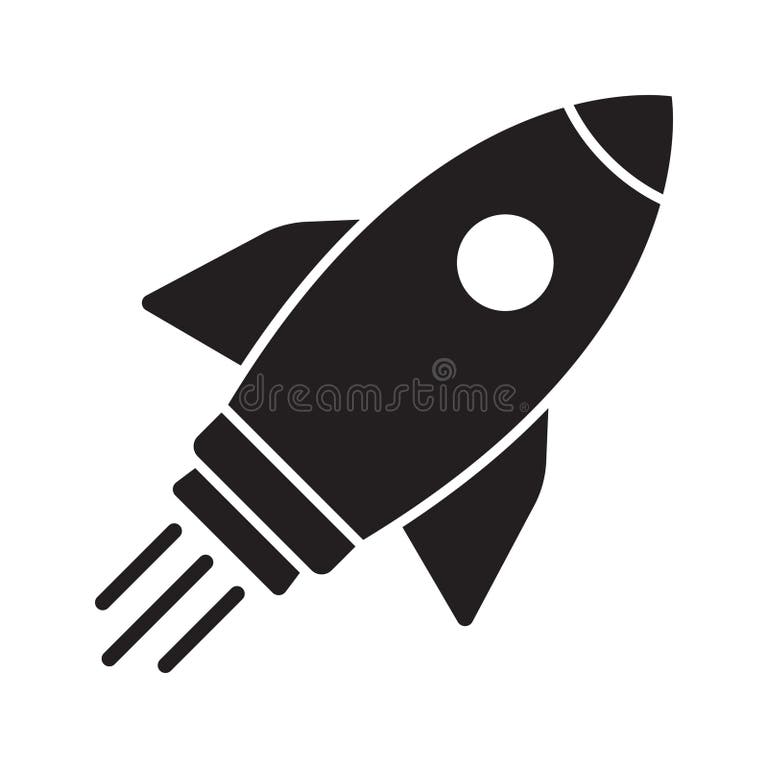 Rocket Icon. Flying Rocket Icon. Stock Vector - Illustration of launch ...