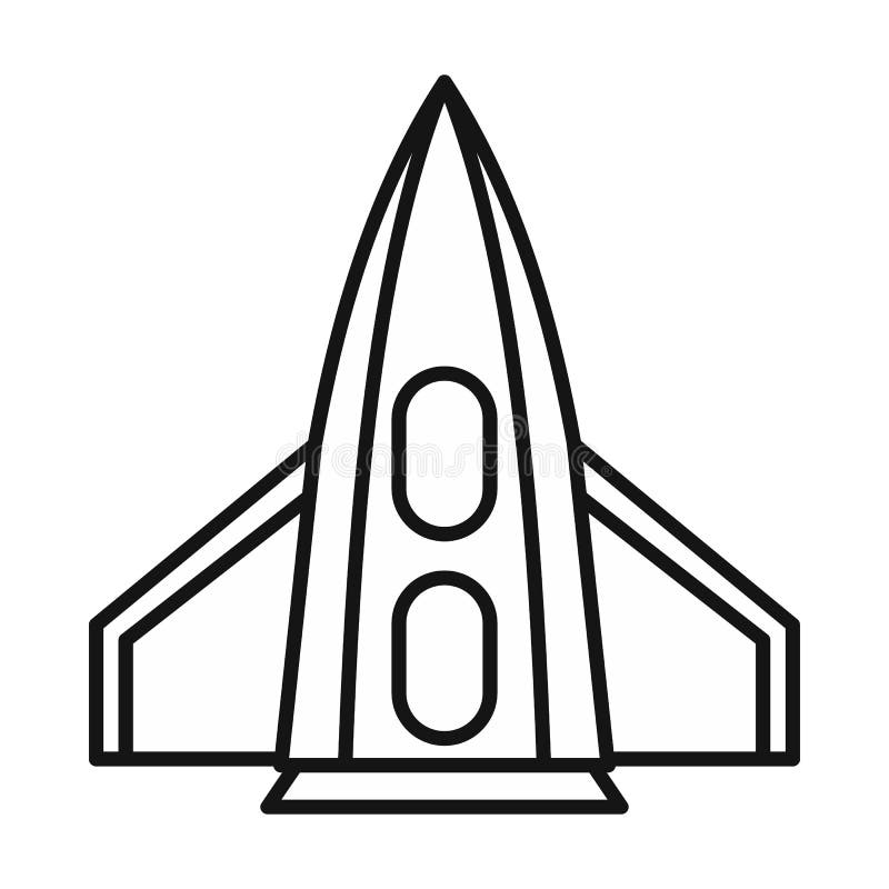 Rocket icon, outline style stock vector. Illustration of exploration ...