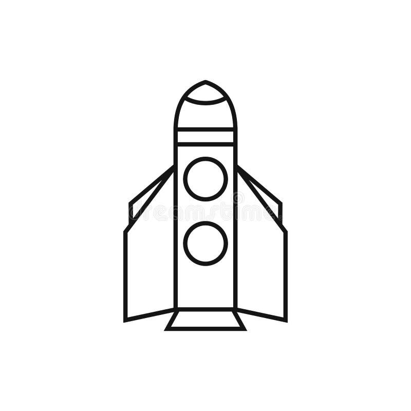 Rocket icon, outline style stock vector. Illustration of astronaut ...