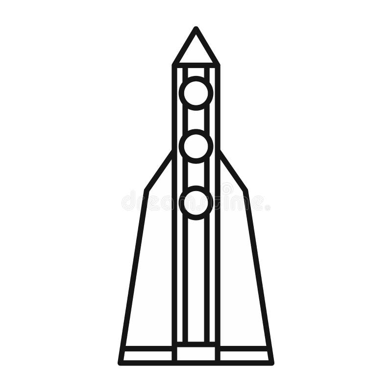 Rocket icon, outline style stock illustration. Illustration of line ...