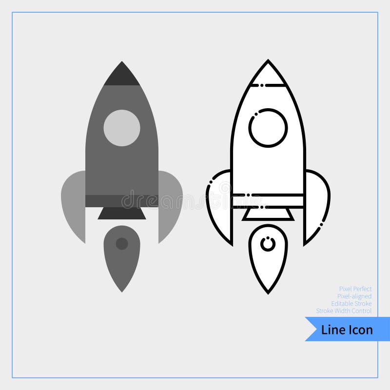 Rocket Icon - Professional, Pixel-aligned, Pixel Perfect, Editable ...