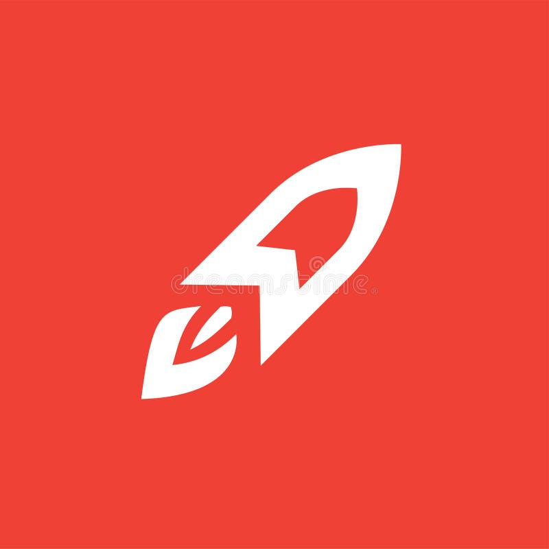 Rocket Icon on Red Background. Red Flat Style Vector Illustration Stock ...