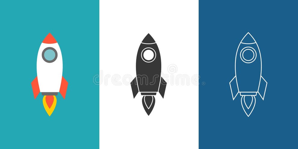 Rocket icon set stock vector. Illustration of spacecraft - 99862025