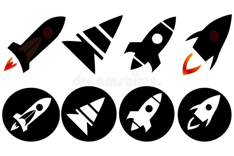 Rocket Icon Set in Two Styles, Editable Fill Color. Rocket Stock Vector ...