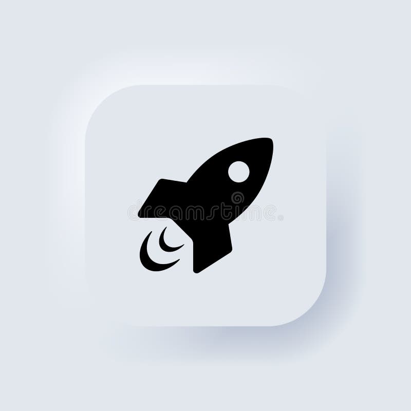 Rocket Icon. Rocket Ship Icon. Space Concept. Neumorphic UI UX White ...