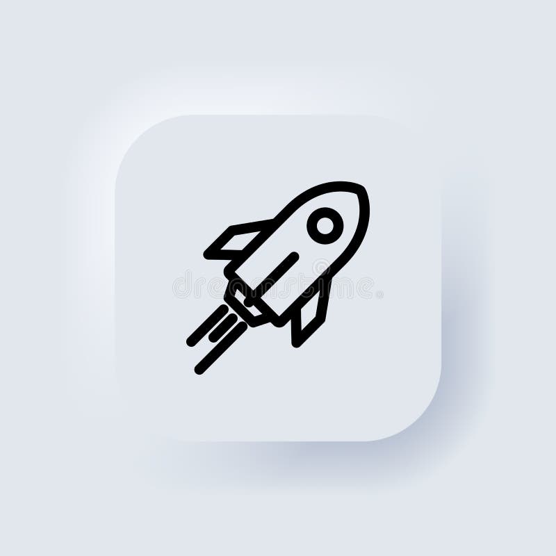 Rocket Icon. Rocket Ship Icon. Space Concept. Neumorphic UI UX White ...
