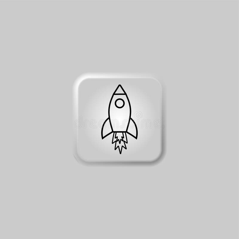 Rocket Icon. Rocket Ship Icon. Space Concept. Neumorphic UI UX White ...