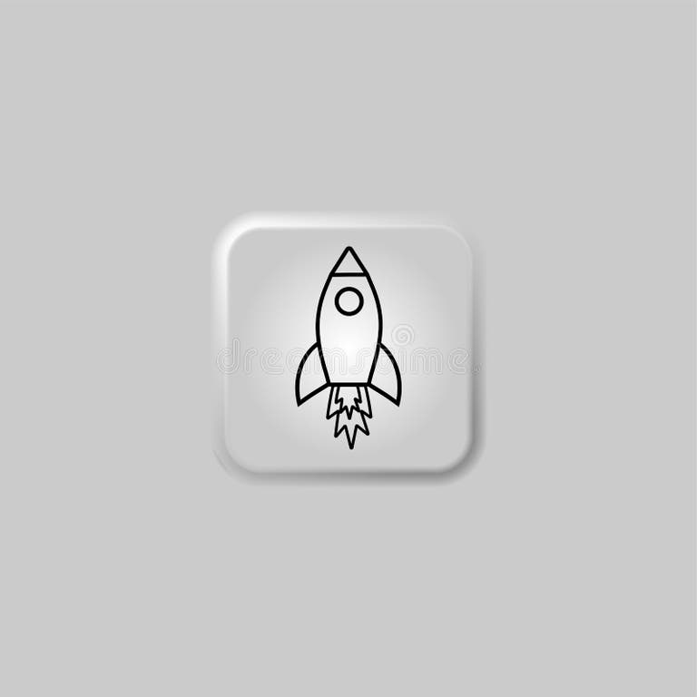 Rocket Icon. Rocket Ship Icon. Space Concept. Neumorphic UI UX White ...