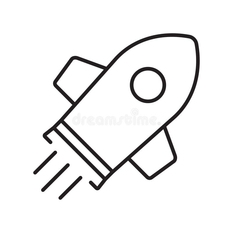 Rocket Icon. Simple Outline Rocket Sign. Rocket Launched Icon Stock ...