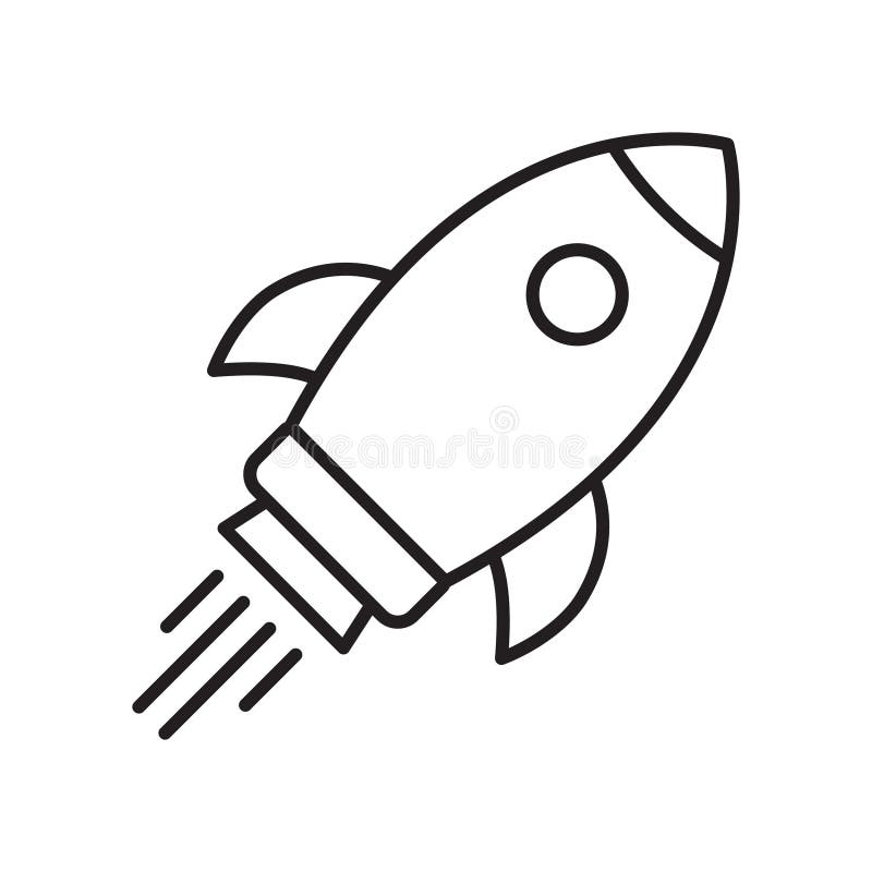 Rocket Icon. Simple Outline Rocket Signs Set. Rocket Launched Icon ...