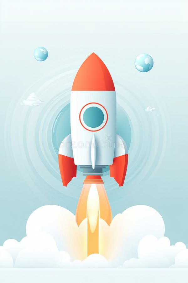 Classic Rocket Space Ship Illustration Stock Photo - Illustration of ...