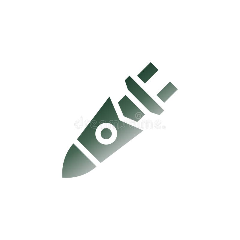 Rocket Icon Solid Gradient Green White Colour Military Symbol Perfect ...