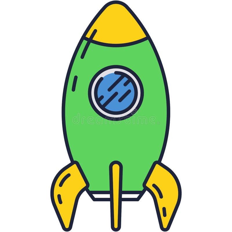 Rocket Icon Vector Ship Launch Isolated on White Stock Vector ...