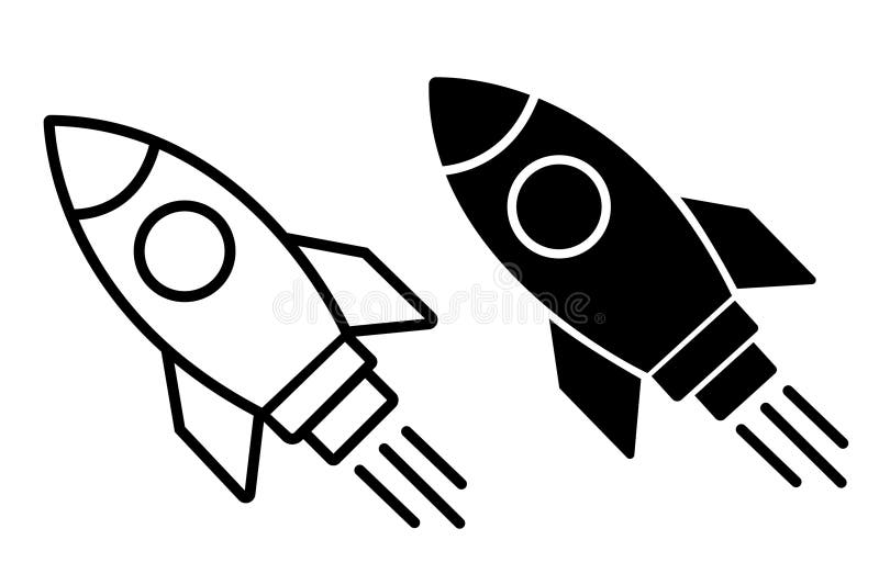 Rocket Icon Vector. Simple Outline Rocket Sign Stock Vector ...