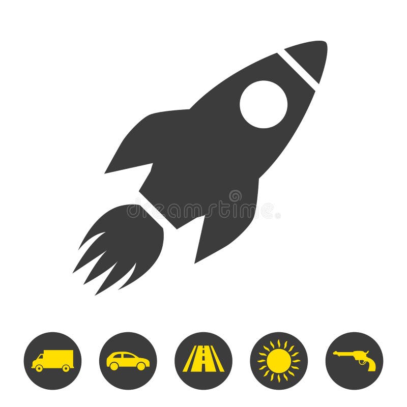 Rocket Icon on White Background. Stock Illustration - Illustration of ...