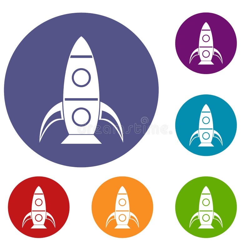 Rocket icons set stock vector. Illustration of simple - 95681480