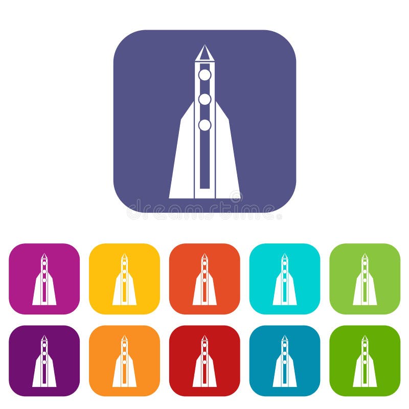 Rocket icons set stock vector. Illustration of flame - 96295262