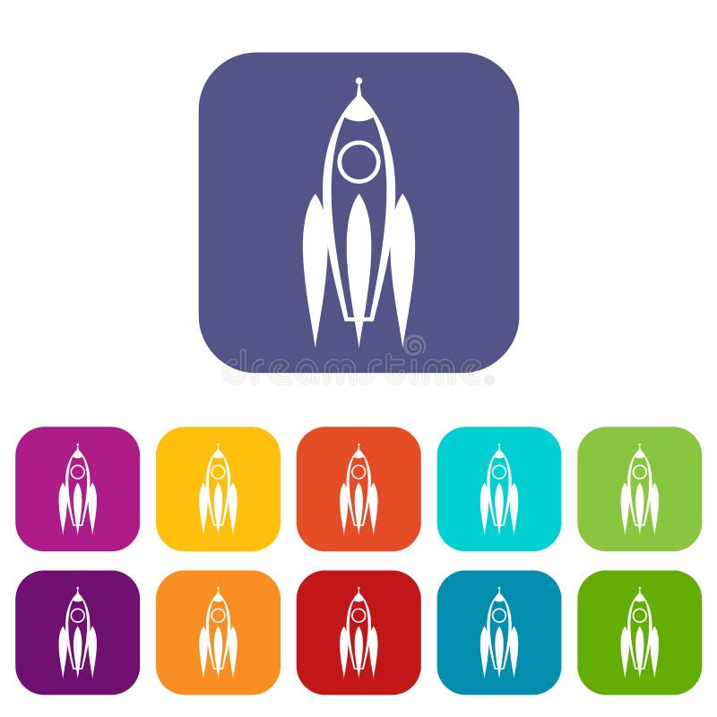 Rocket icons set stock vector. Illustration of object - 96295345