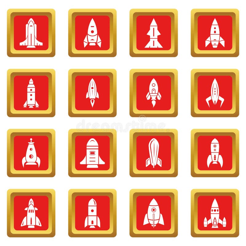 Rocket icons 9 set stock vector. Illustration of concept - 96084353