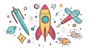332 Rocket Space Doodle Sketch Stock Photos - Free & Royalty-Free Stock ...
