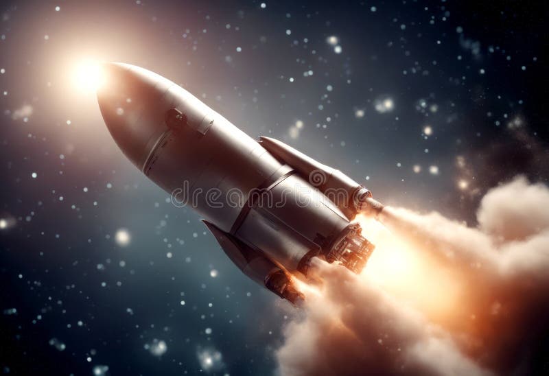 Rocket Illustration Space Flies Stock Illustration - Illustration of ...