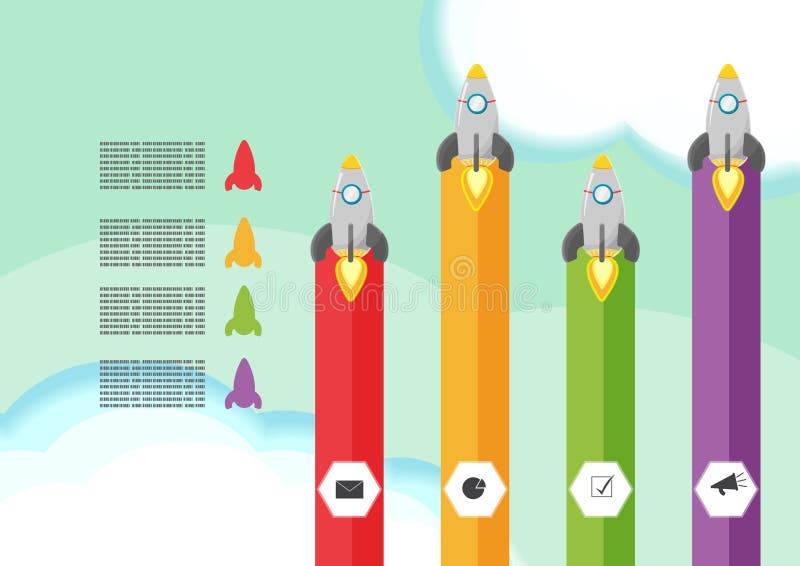 Rocket Info Graphic Presentation Template Stock Illustration ...