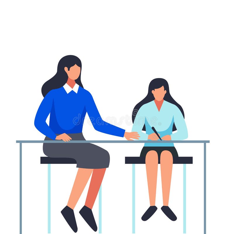 Teacher Teaching To a Girl Student Sign and Symbol Stock Illustration ...