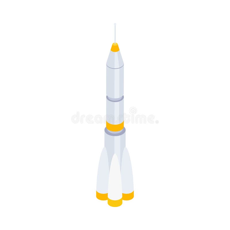 Rocket Isometric Composition Stock Vector - Illustration of center ...