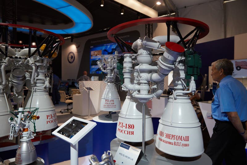 Rocket Jet Engine RD-180. MAKS-2017 Editorial Stock Image - Image of ...