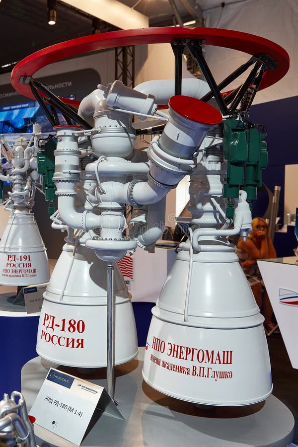 Rocket Jet Engine RD-180. MAKS-2017 Editorial Stock Photo - Image of ...