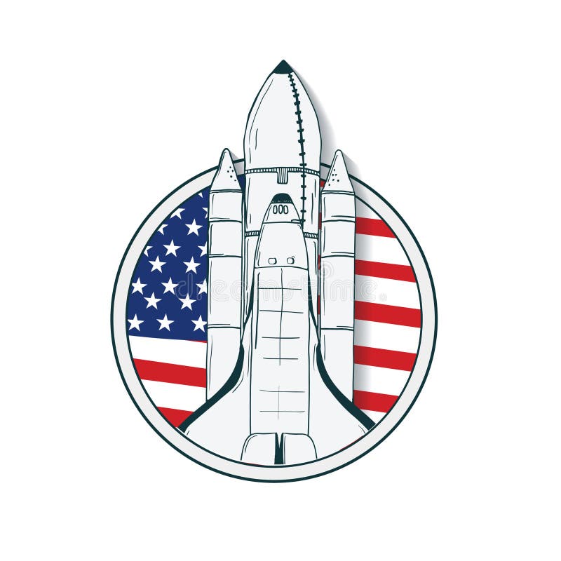 Rocket Label. Vector Illustration Decorative Design Stock Vector ...