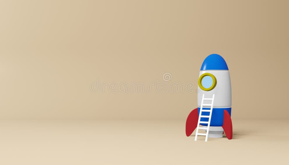 Rocket and Ladder. Business Startup Concept Stock Illustration ...