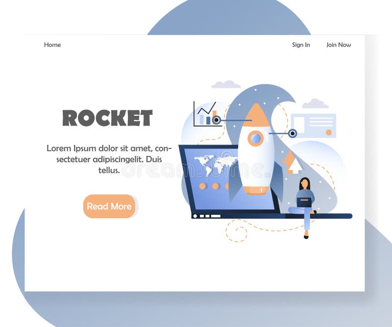 Business Rocket Vector Website Landing Page Design Template Stock ...