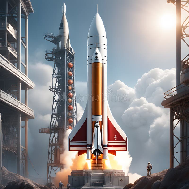 Rocket Launch, AI-Generatet Stock Illustration - Illustration of ...