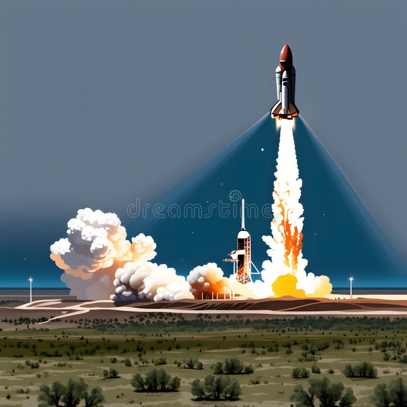Rocket Launch, AI-Generatet Stock Illustration - Illustration of earth ...
