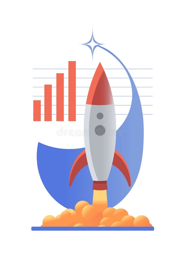 Rocket Launch Amid Growing Schedule. Vector Icon Stock Vector ...