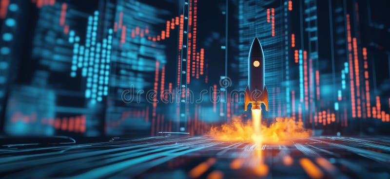 Rocket Launch Amidst Data Graphs Stock Photos - Free & Royalty-Free ...