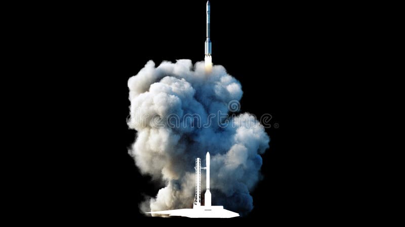 Rocket Launch Animation. Isolate. Alpha Matte. Space Launch System ...