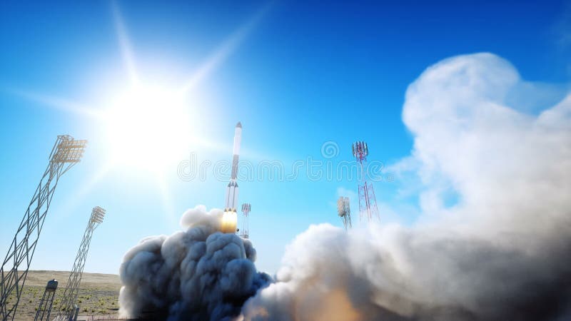 Rocket Launch Animation. Daylight. Space Launch System. Realistic 4k ...