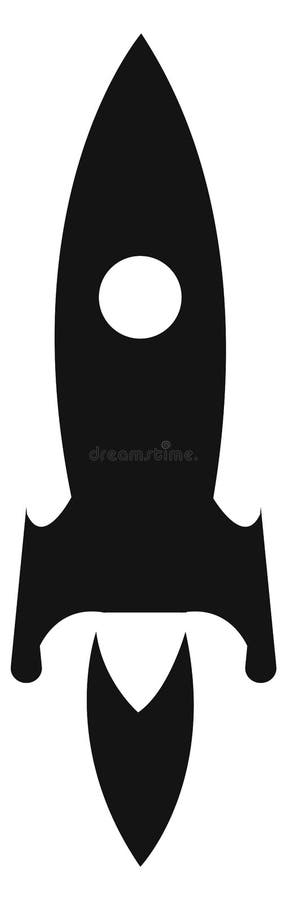 Rocket Launch Black Icon. Flying Spaceship Symbol Stock Vector ...