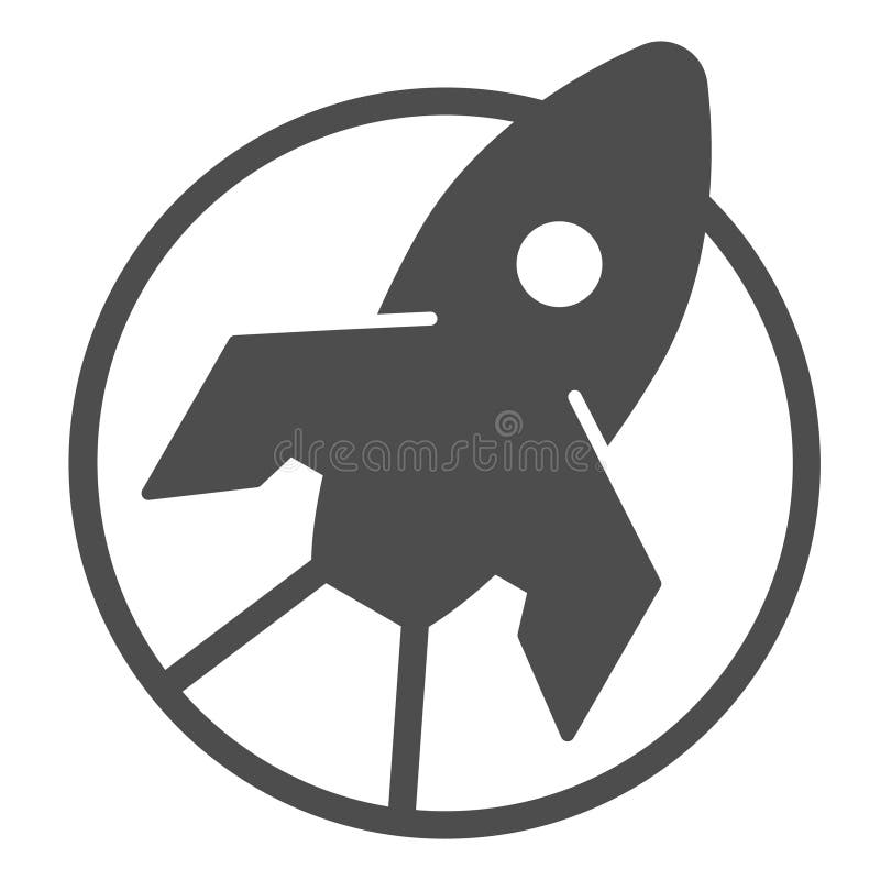 Rocket Launch Bubble Solid Icon, Cosmos Concept. Vector Graphics Stock Vector - Illustration of ...