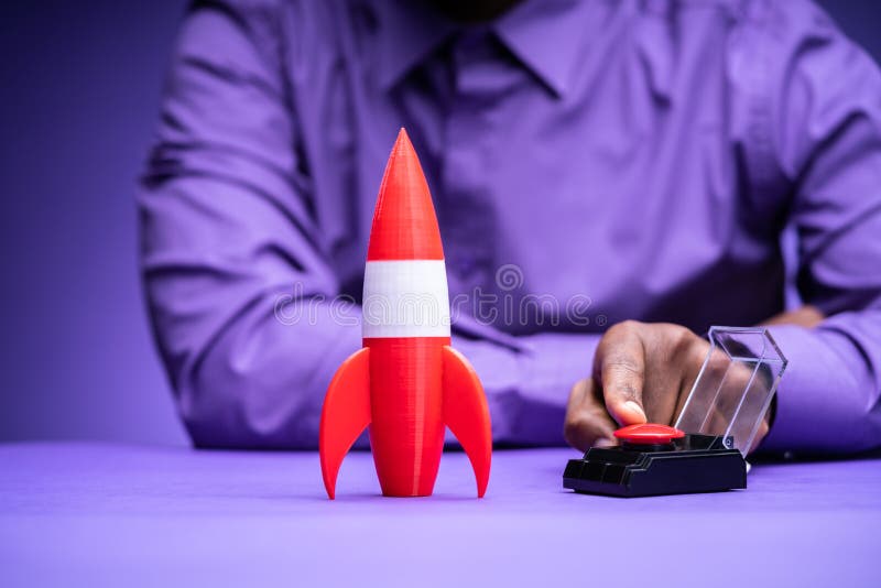 Rocket Launch Button. Launching Career Stock Photo - Image of mission ...