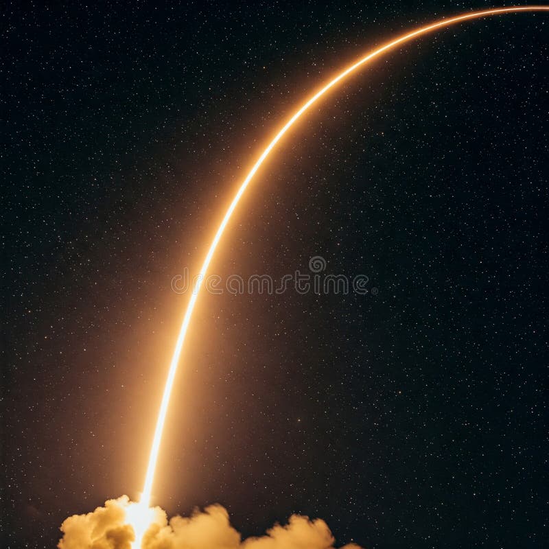 Long Exposure Rocket Launch Starry (Generated with AI) Stock Photo ...
