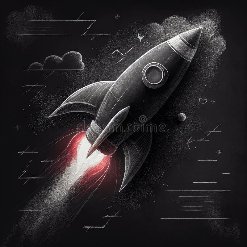 Chalk Drawing Rocket Stock Illustrations – 997 Chalk Drawing Rocket ...